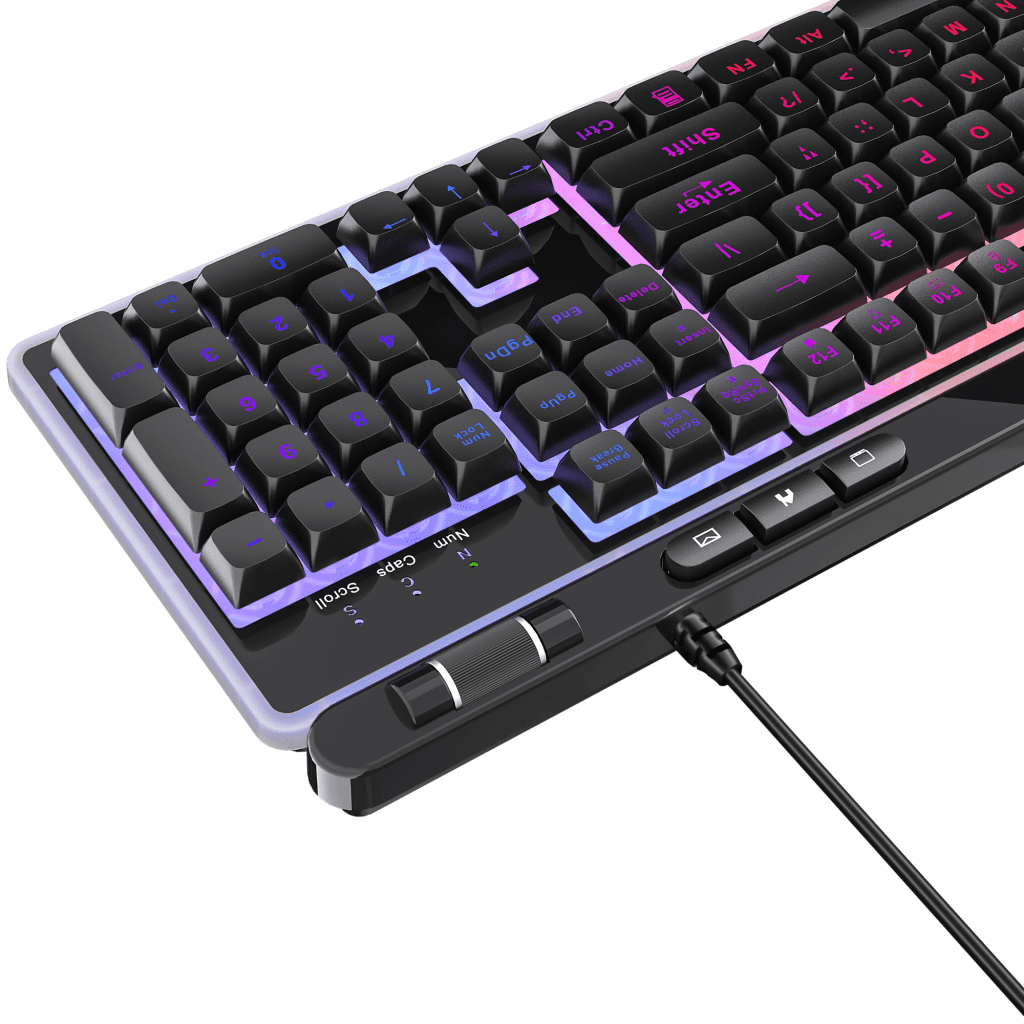 104 Keys RGB Waterproof Membrane Gaming Wired Keyboard